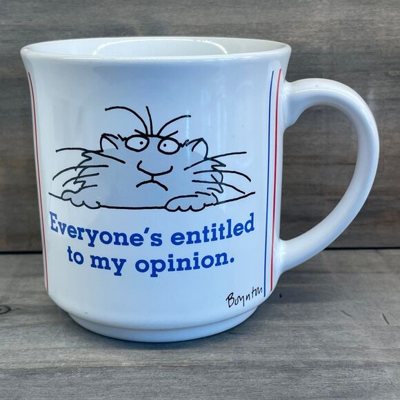 Dining | Vintage Cat Coffee Mug Everyones Entitled To My Opinion 12oz ...
